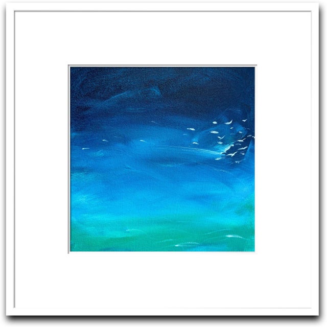 Original Abstract Seascape Acrylic Painting With Birds Chairish