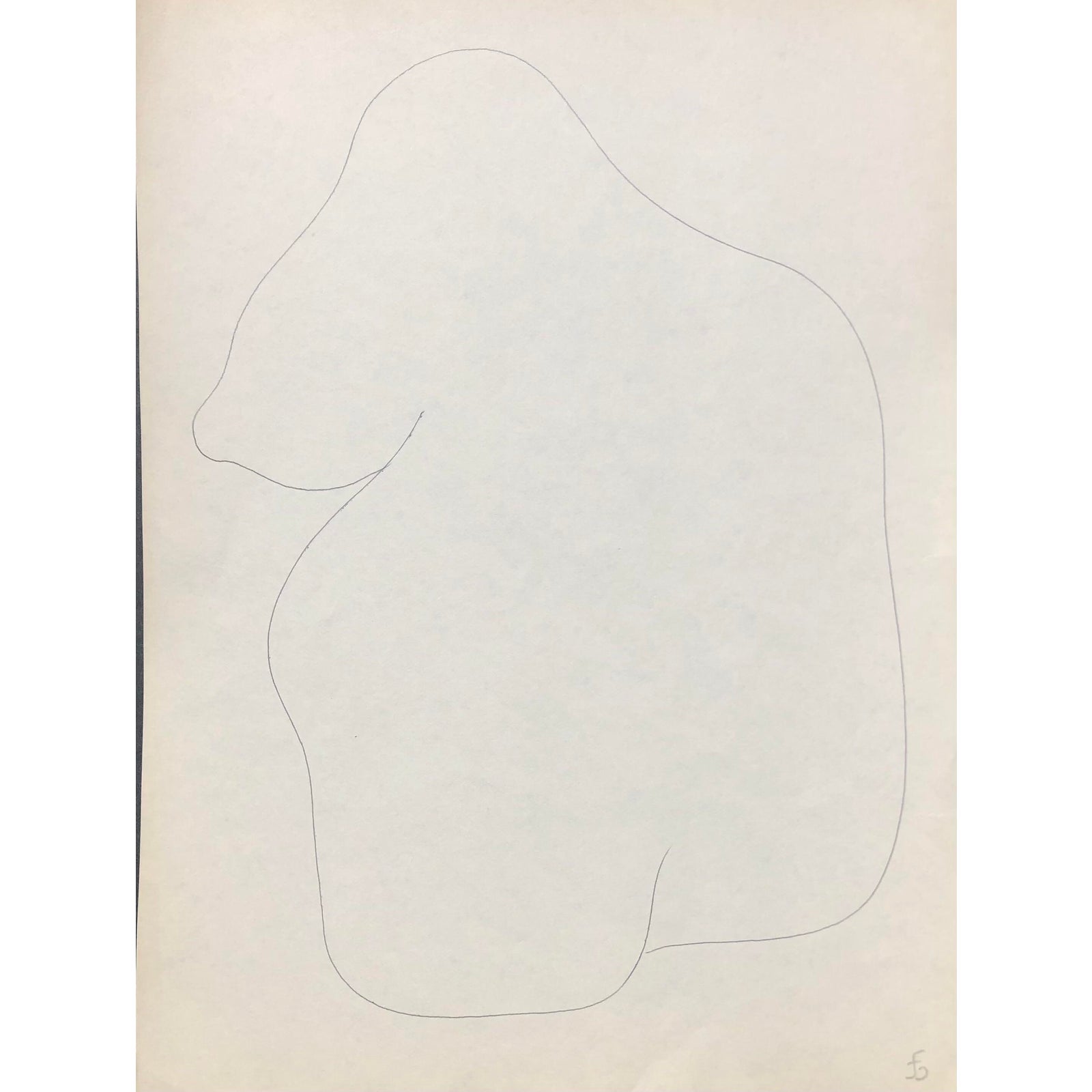 1960s James Bone Abstracted Female Nude Drawing Chairish