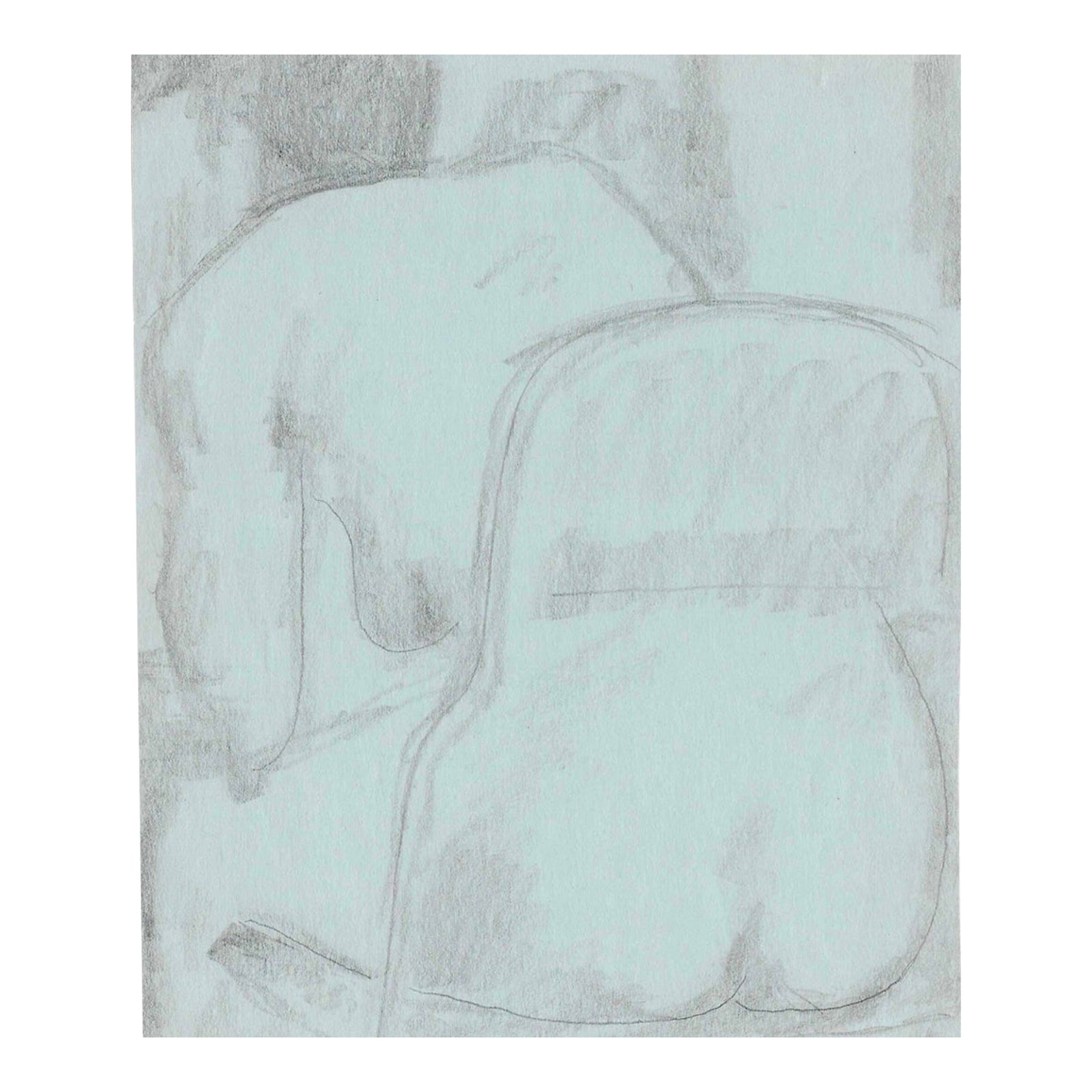 1970s James Bone Female Nude In Chair Drawing Chairish