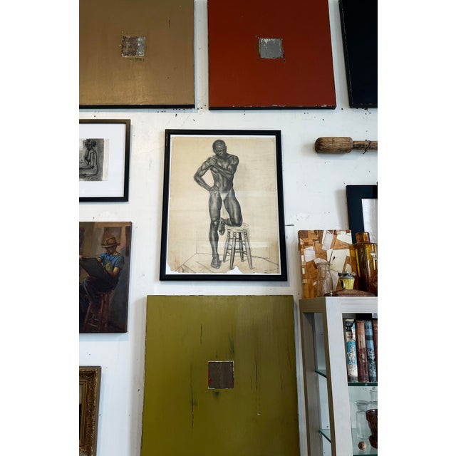 Mid 20th Century Nude Male Charcoal Figure Drawing Chairish