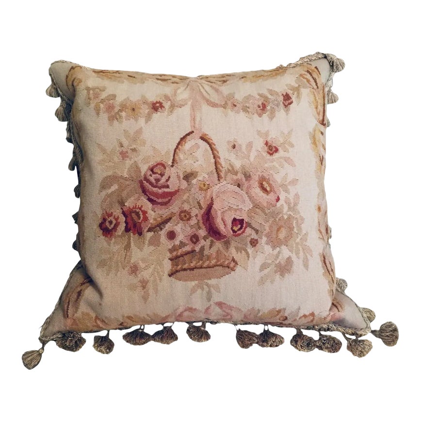 French Aubusson Tapestry Pillow Chairish