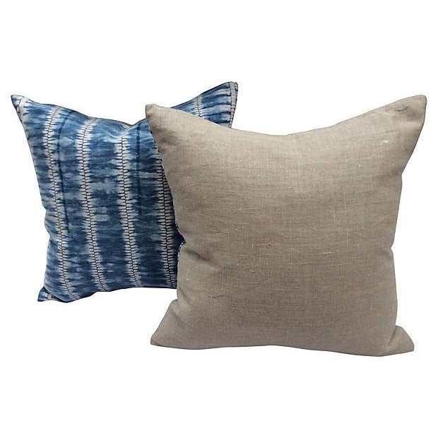 Indigo Batik Pillows Pair Chairish