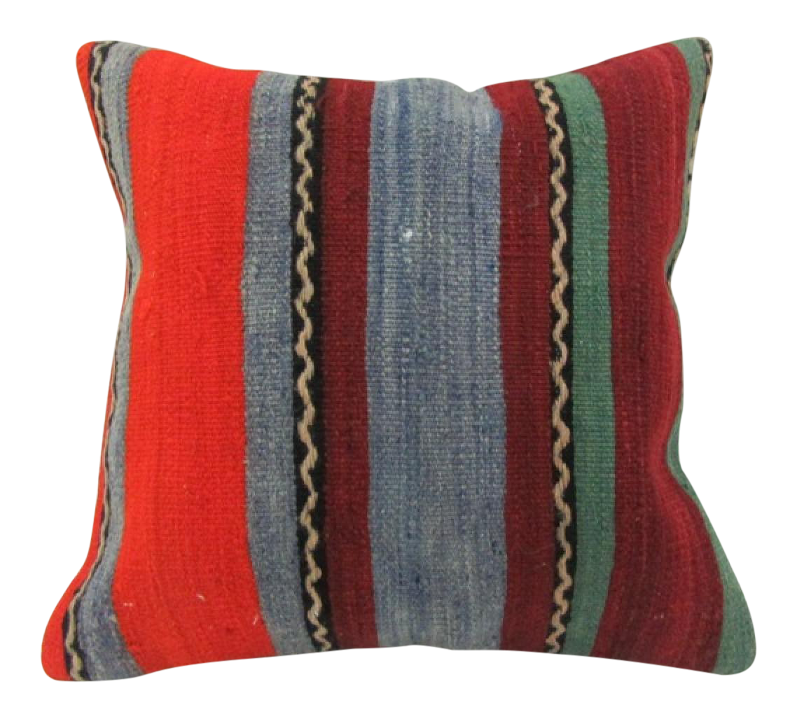 Handwoven Colorful Striped Turkish Kilim Pillow Cover Chairish