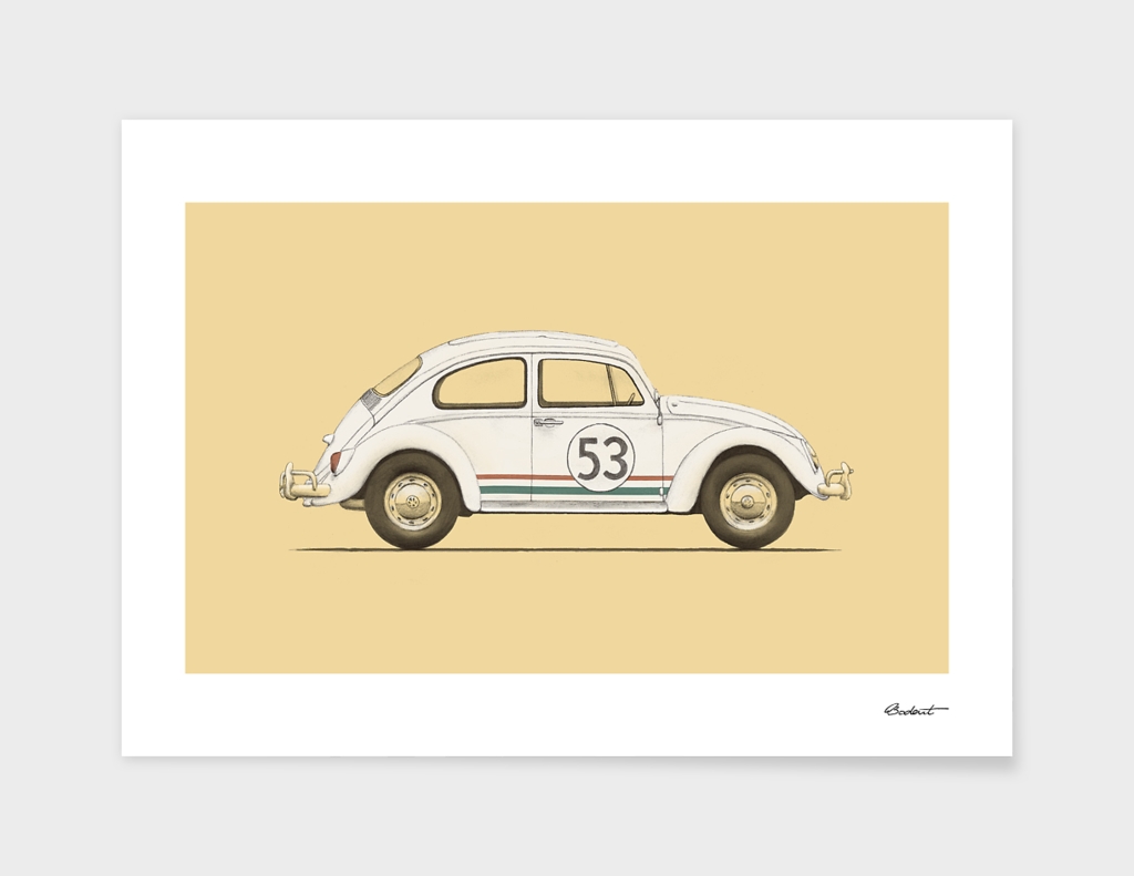 Famous Car 4 Vw Beetle Art Print By Florent Bodart Curioos