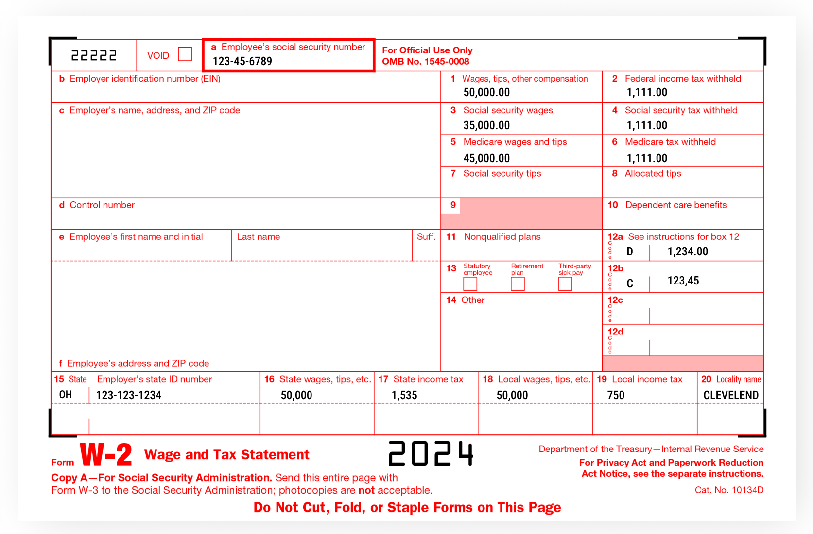 2023 Form W 2 Printable Forms Free Online