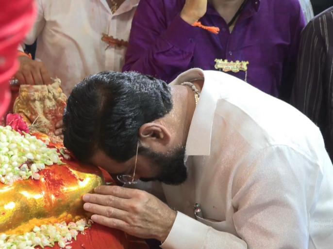 Watch Cm Eknath Shinde Offers Prayers At Mumbais Lalbaugcha Raja With