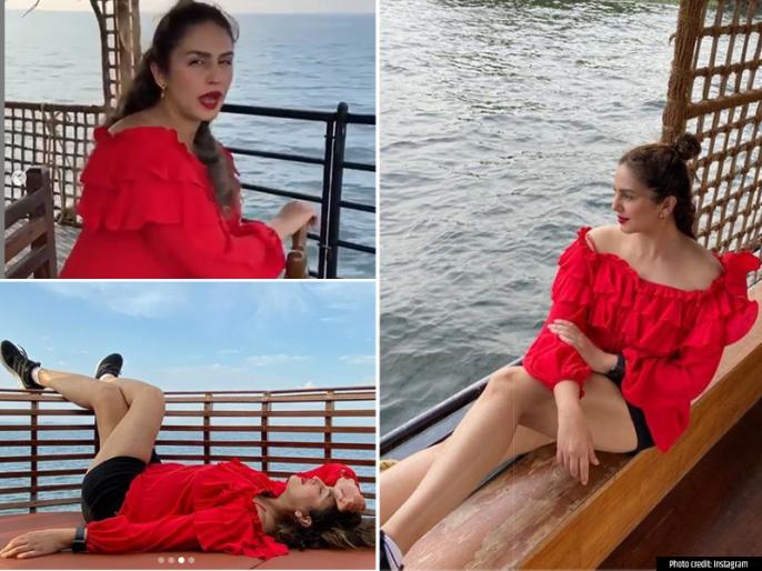 Huma Qureshi See Red Dress Looked Very Glamorous Photos Goes Viral On