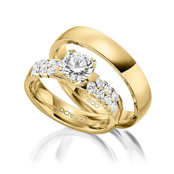 Set In Gelbgold 585 Mit 1 Ct Zus 056 Ct Brillant Tw Si Von