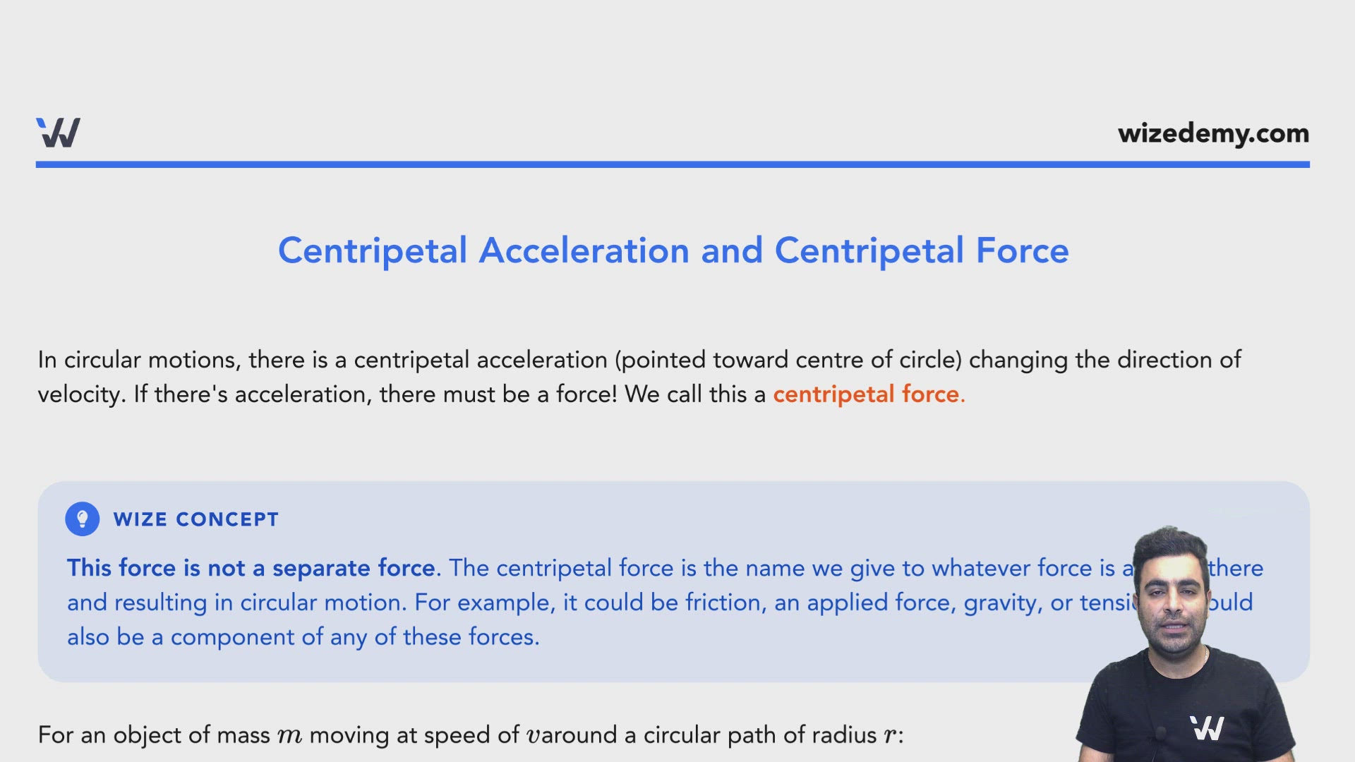 Centripetal Acceleration And Centripetal Force Wize University