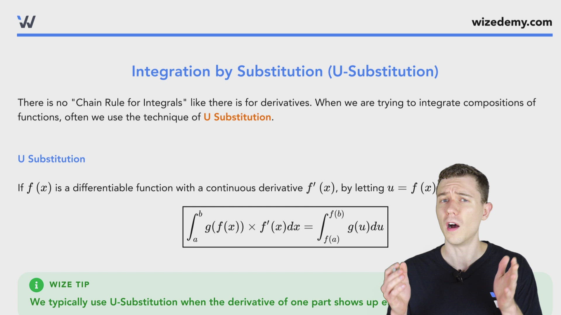 Integration By Substitution U Substitution Wize University Calculus