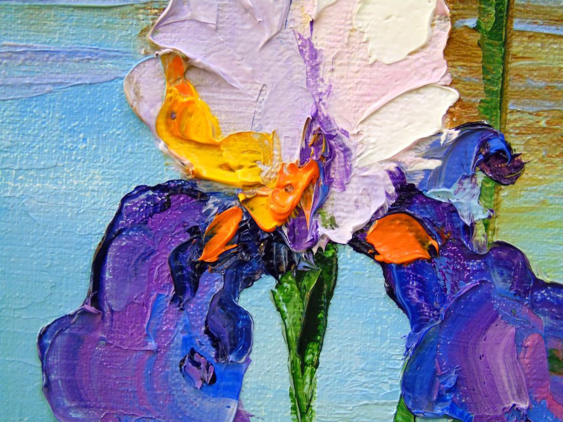 Iris At The Pond Oil Painting By Olha Darchuk Artfinder