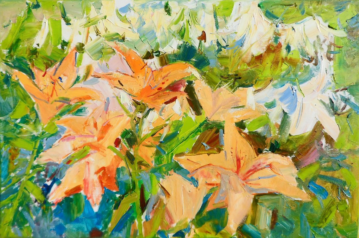 Lilies Flowers Oil Painting By Yehor Dulin Artfinder