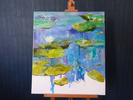 Water Lilies 80x70cm 2022 Oil Painting By Yehor Dulin Artfinder