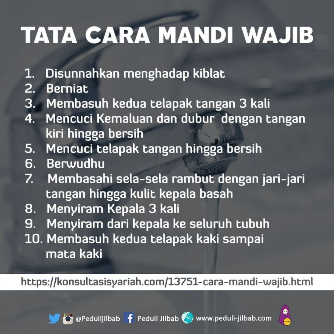 Tata Cara Mandi Wajib Yang Benar Lengkap Dengan Doa Niatnya Siyar