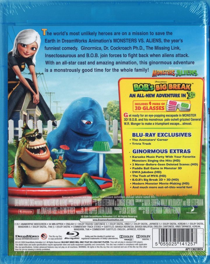 Yesasia Monsters Vs Aliens 2009 Blu Ray Hong Kong Version Blu