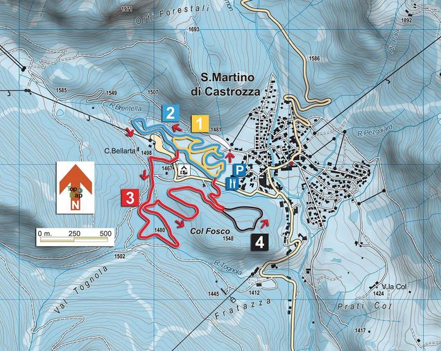 Cross Country Skiing San Martino Di Castrozza Trails Trail Map