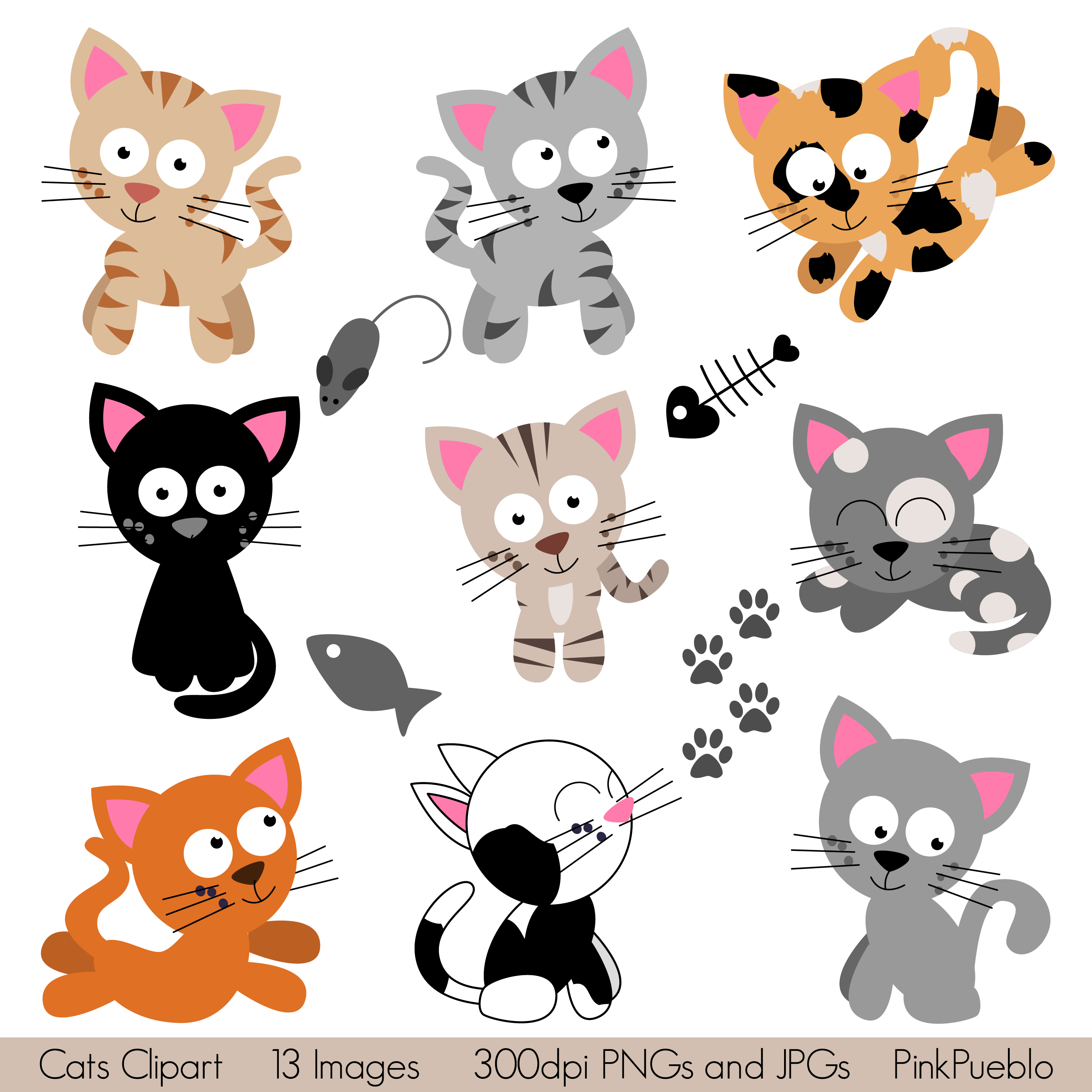 Cats Vectors And Clipart ~ Illustrations On Creative Market