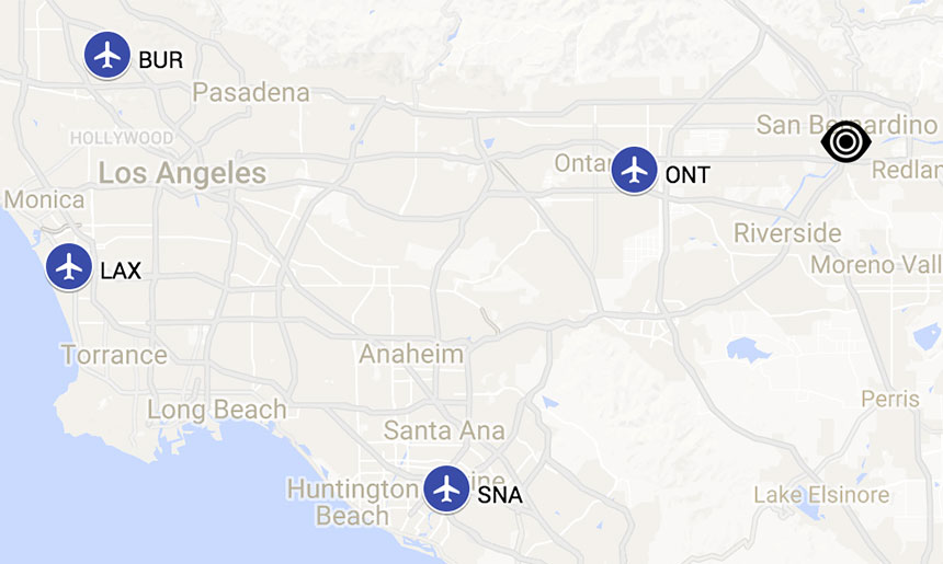 Major Airports In California Map United States Map