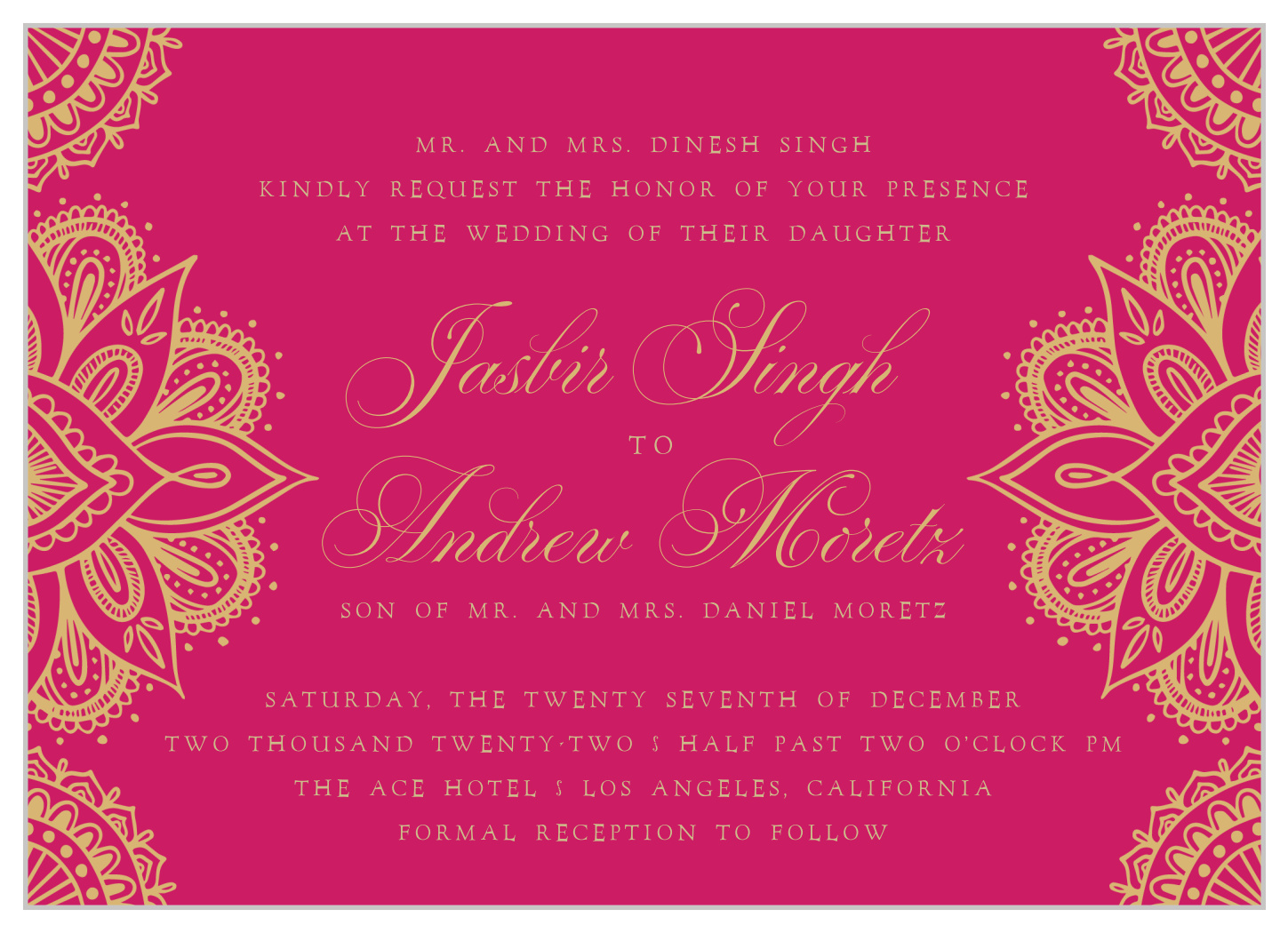 Hindu Low Cost Wedding Invitation Card Design