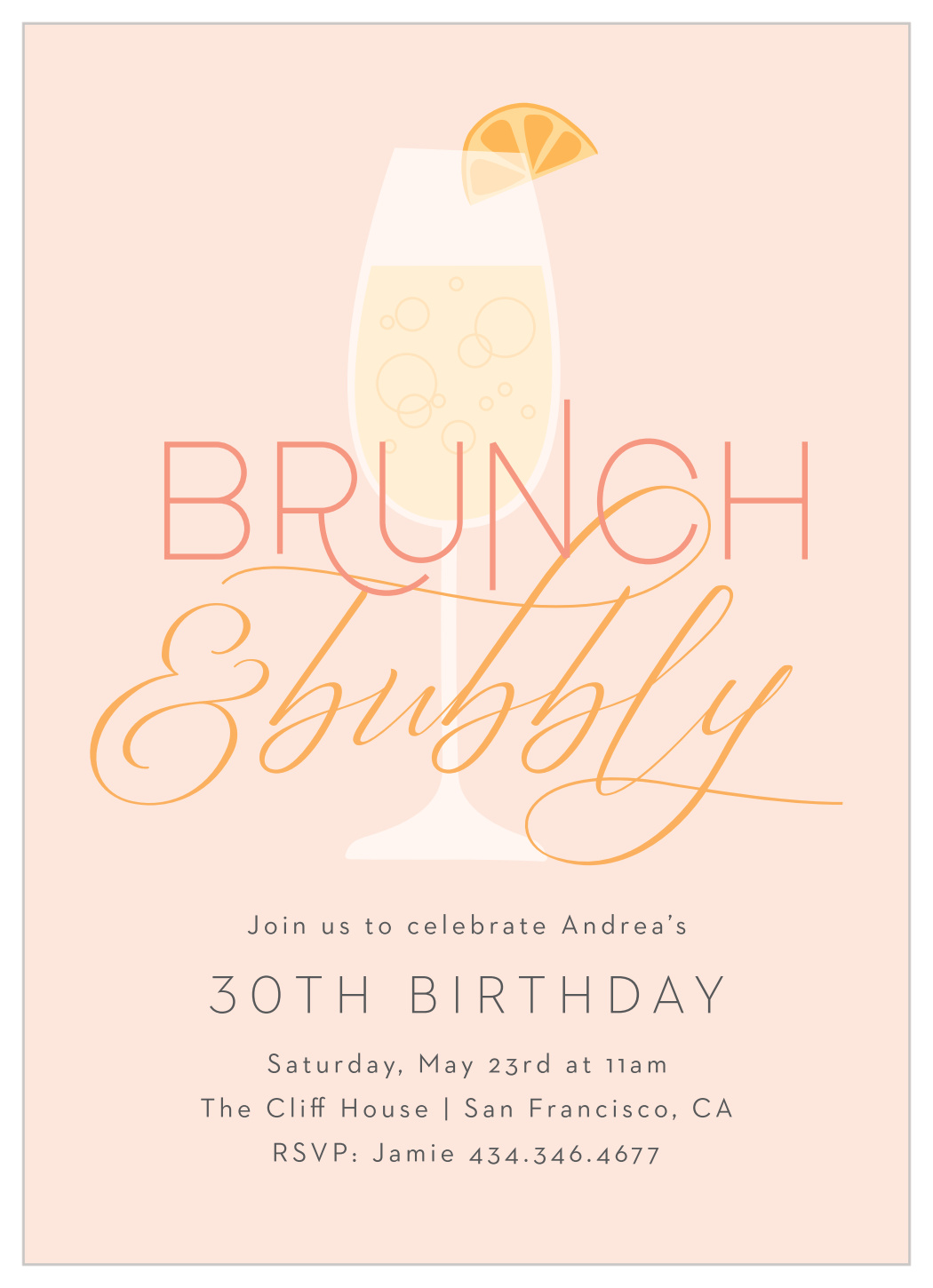 Bubbly Brunch Milestone Birthday Invitations By Basic Invite