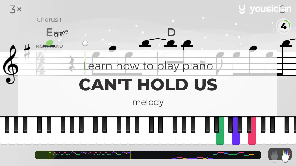 Learn How To Play Cant Hold Us On Piano Yousician