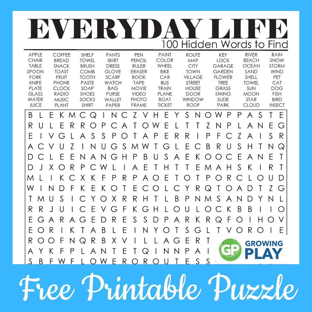 Word Puzzles For Adults Free Printable