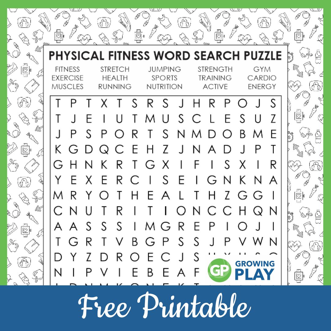 Fitness Word Search Printable Printable Word Searches