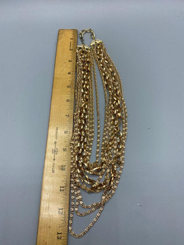 Vintage Gold Tone Multi Strand Necklace Yd011 1120 00131