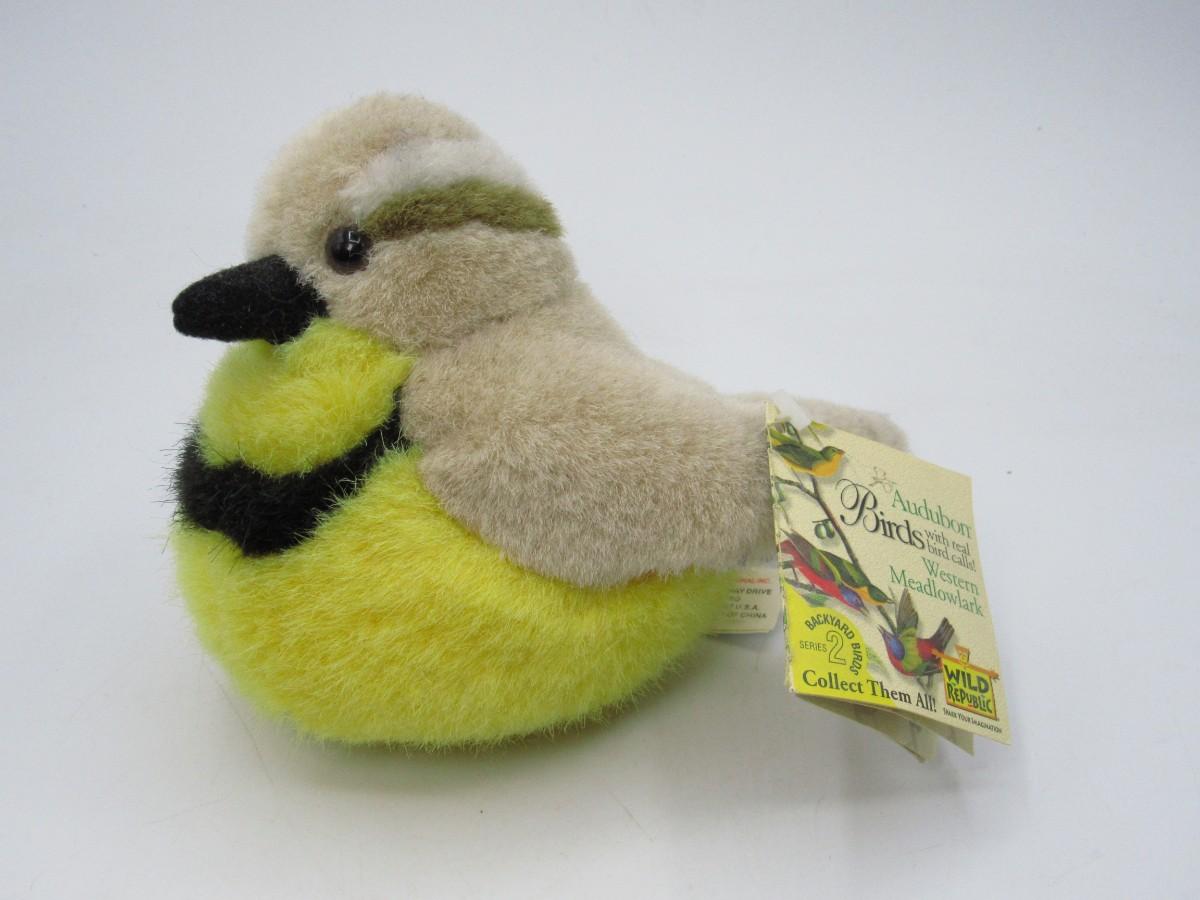 Wild Republic Audubon Western Meadowlark Stuffed Plush Animal Bird