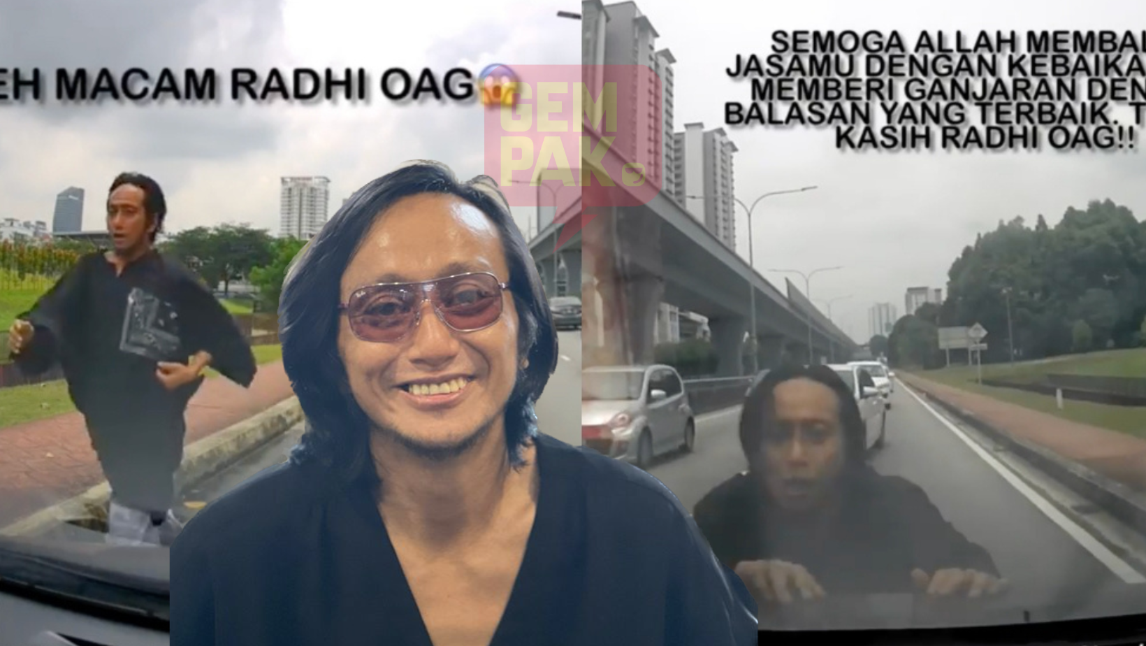 Video Radhi Oag Tolak Kereta Rosak Tengah Jalan Raya Dipuji