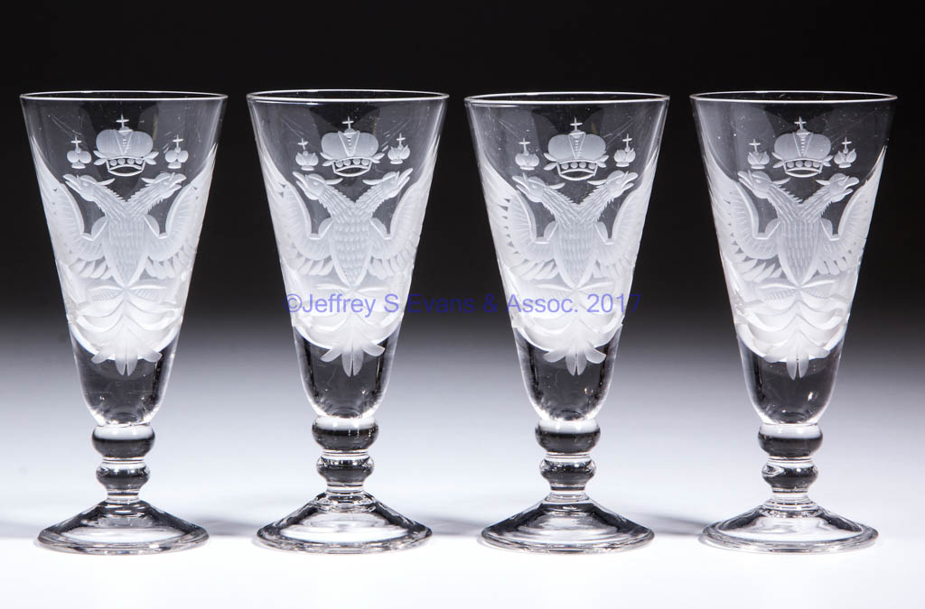 Free Blown And Engraved Vodka Glasses Set Of Four Jeffrey S Evans