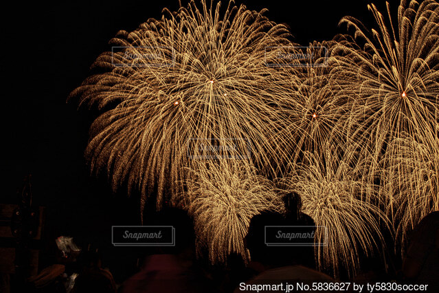 夜空に咲く花火の写真・画像素材 5836627 Snapmart（スナップマート）