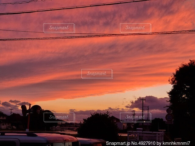 帰り道の夕焼けの写真・画像素材 4927910 Snapmart（スナップマート）