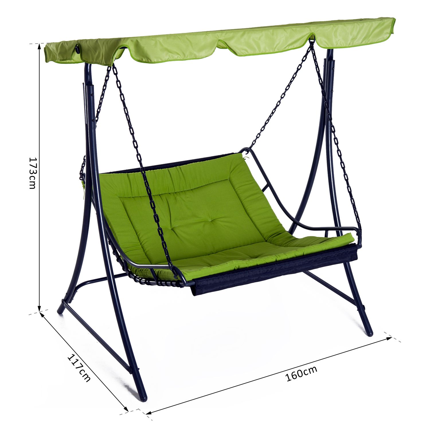 Outsunny Canopy Swing Chair Garden Hammock Bench Outdoor Lounger Bed 2