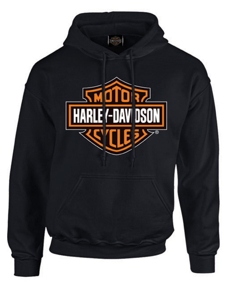 Harley Davidson Mens Bar And Shield Pullover Fleece Hooded Sweatshirt