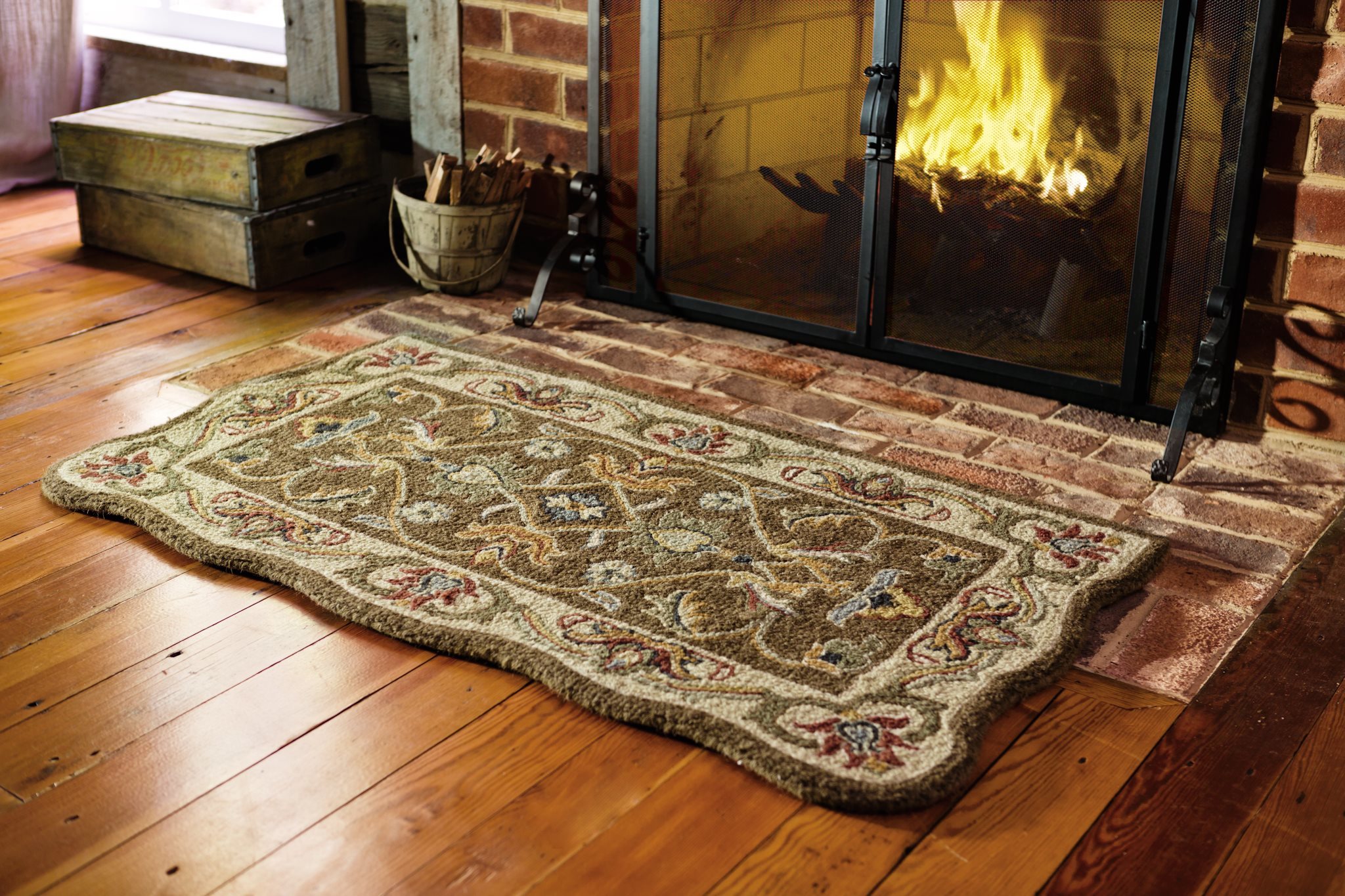 Handtufted Fire Resistant Scalloped Wool Mclean Hearth Rug Ebay