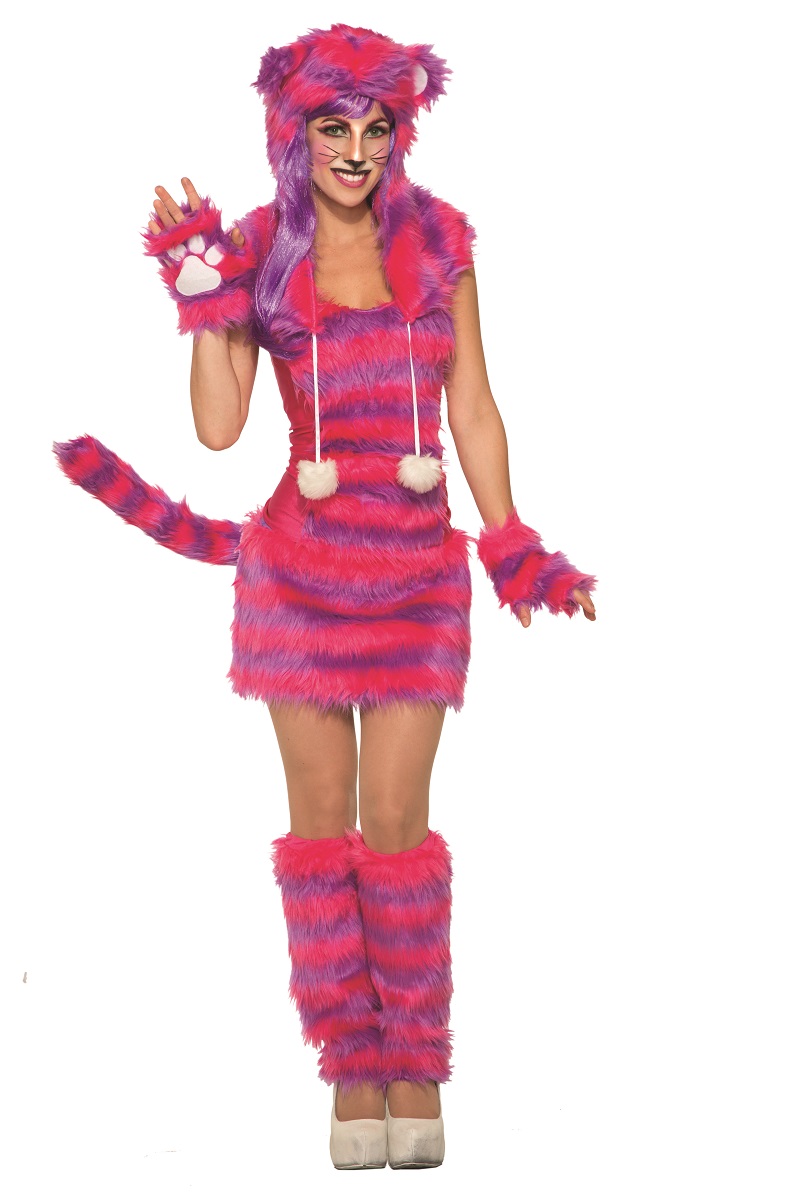 Womens Cheshire Cat Costume Alice In Wonderland Halloween Adult Size