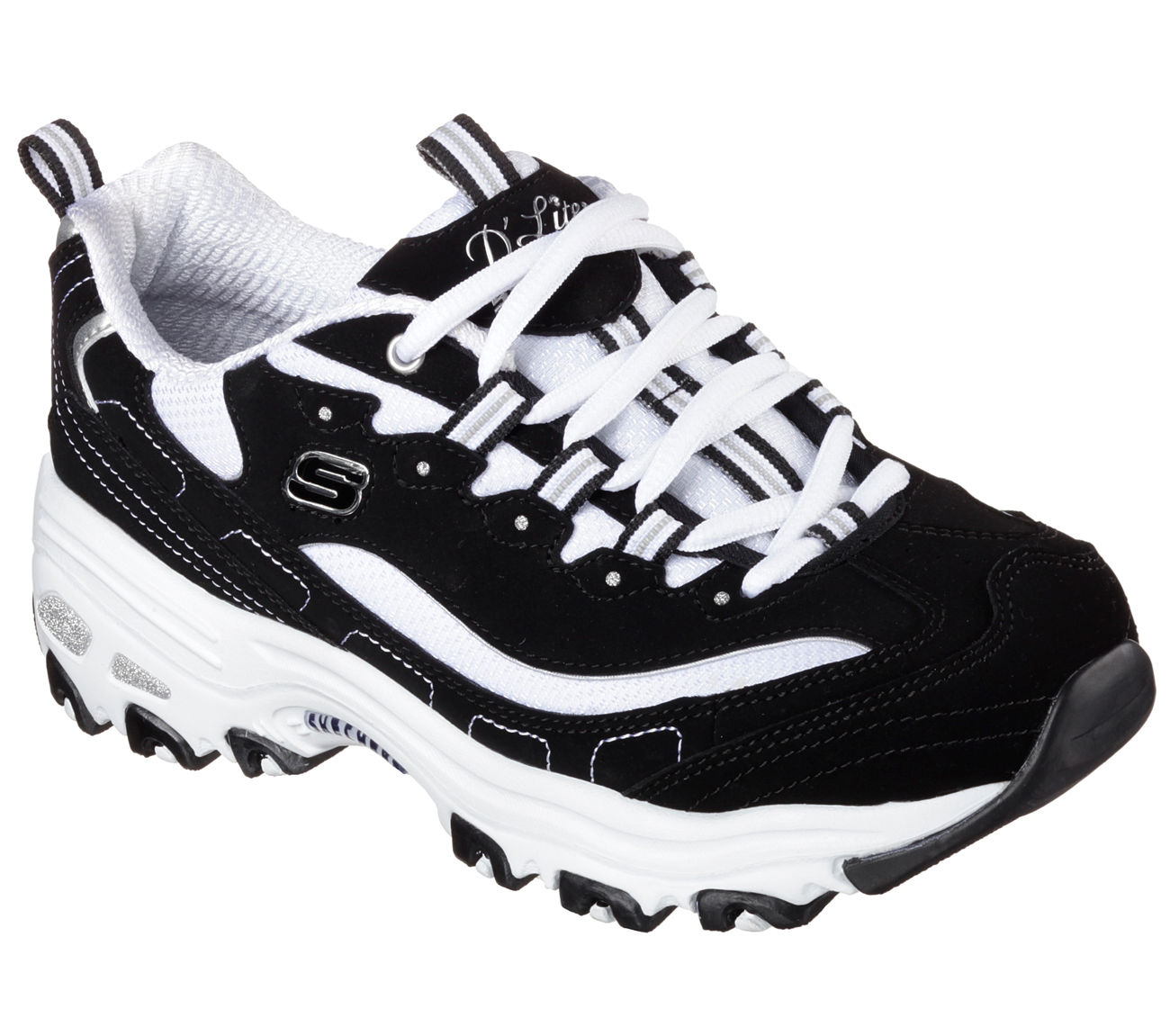 Skechers 11930 Bkw Womens Dlites Biggest Fan Sneaker Ebay