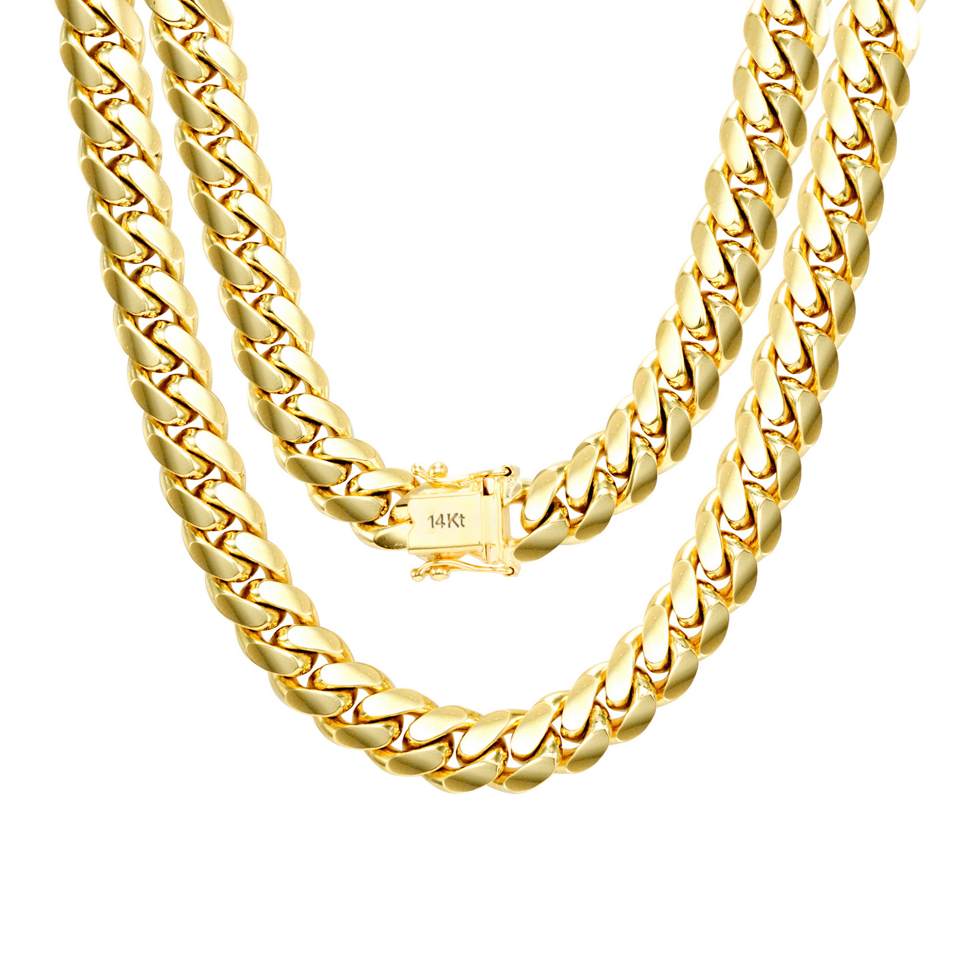 14k Yellow Gold Solid Mens 9mm Miami Cuban Link Chain Bracelet Box