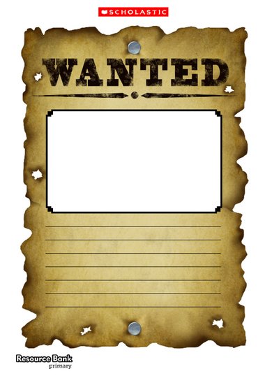 Wanted Poster Template Ks2 A Picture Of The Villain