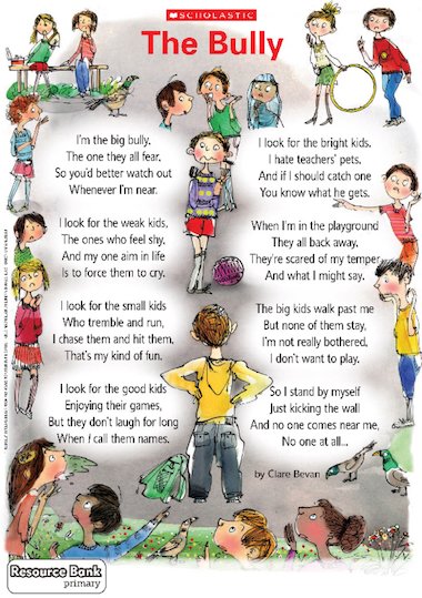 ‘the Bully Poem Poster Primary Ks2 Teaching Resource Scholastic