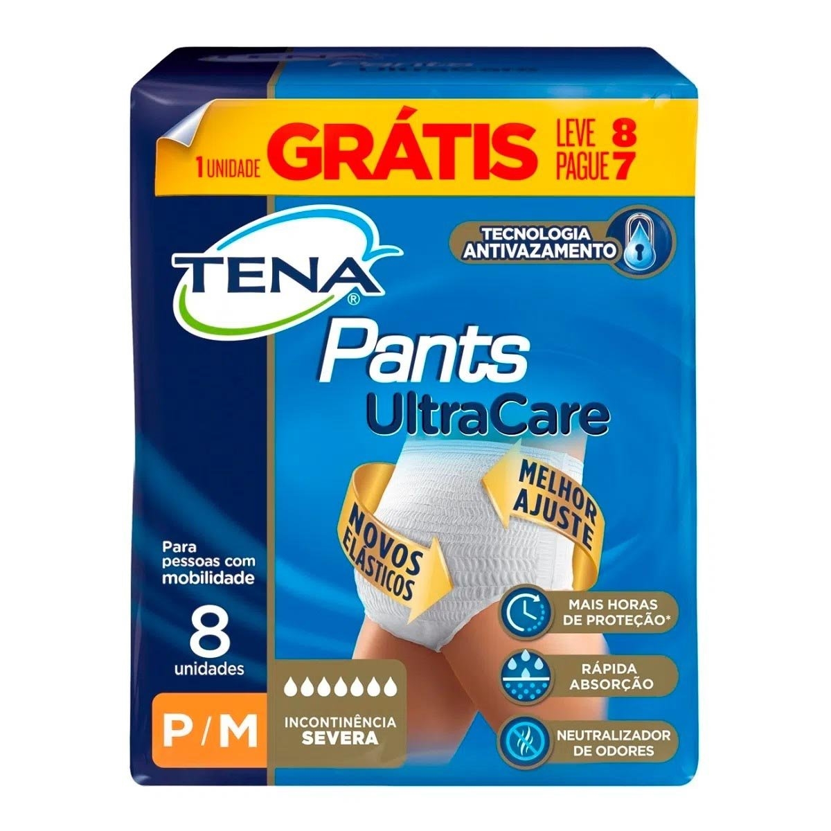 Fralda Descartável Geriátrica Tena Pants Ultracare Tamanho M Leve 8