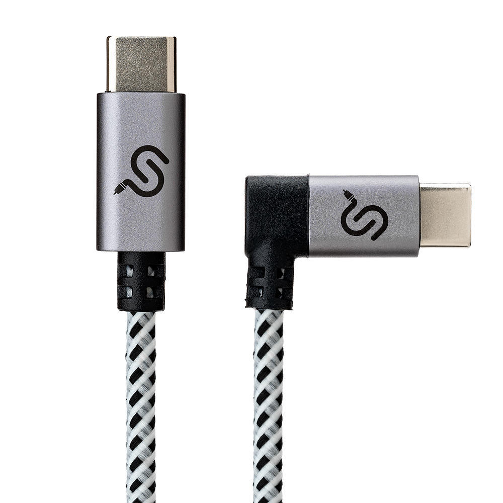 Usb C Cable Right Angle 90 Degree Nylon Braided Usb Type C Cable Fast