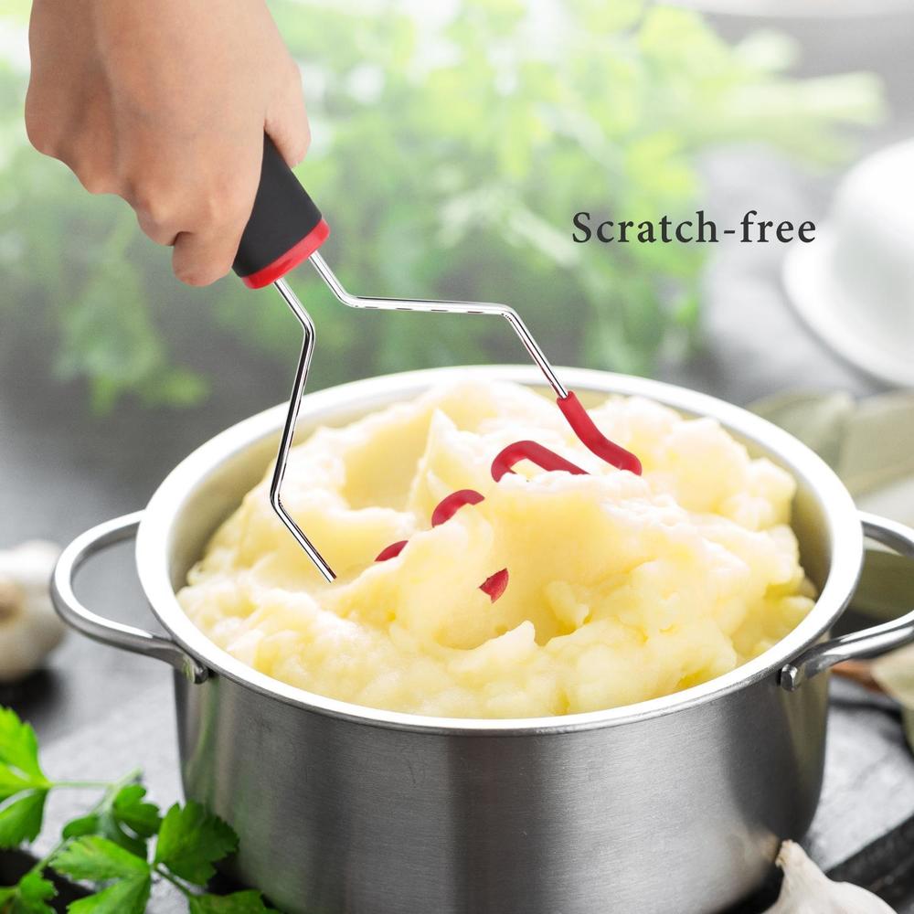 Heavy Duty Stainless Steel Potato Masher Comfortable Large Rubber Handle