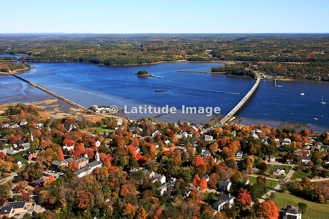 Latitude Image Wiscasset And The Sheepscot River Wiscasset Aerial Photo