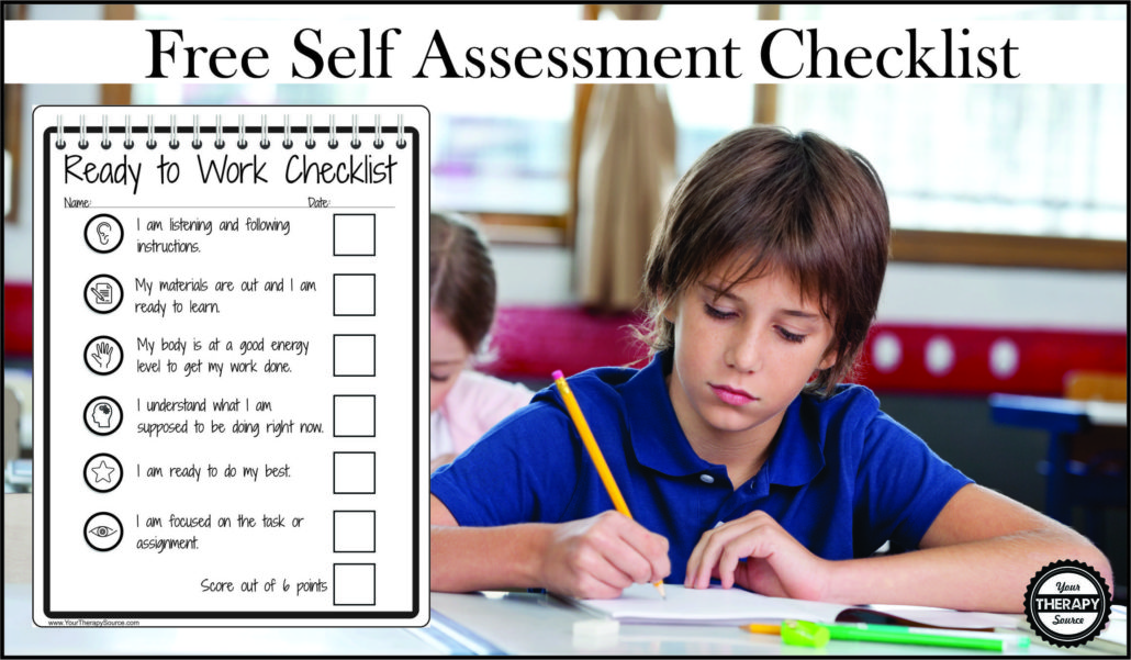 Self Assessment Checklist For In Class Behavior And Self Regulation