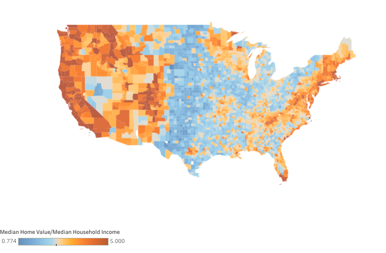 Interactive How Home Values Compare To Incomes In Your County Blog