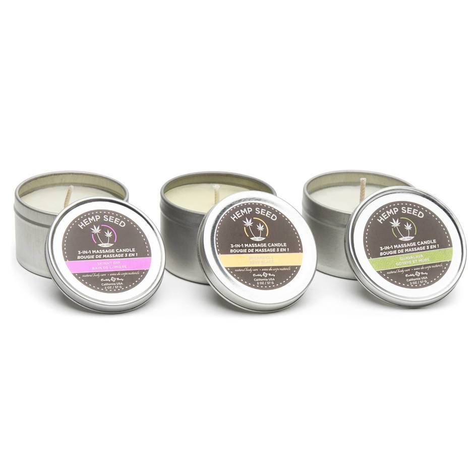 Earthly Body Trio 3 In 1 Mini Massage Candles 3 X 57g Pack Lovehoney Uk