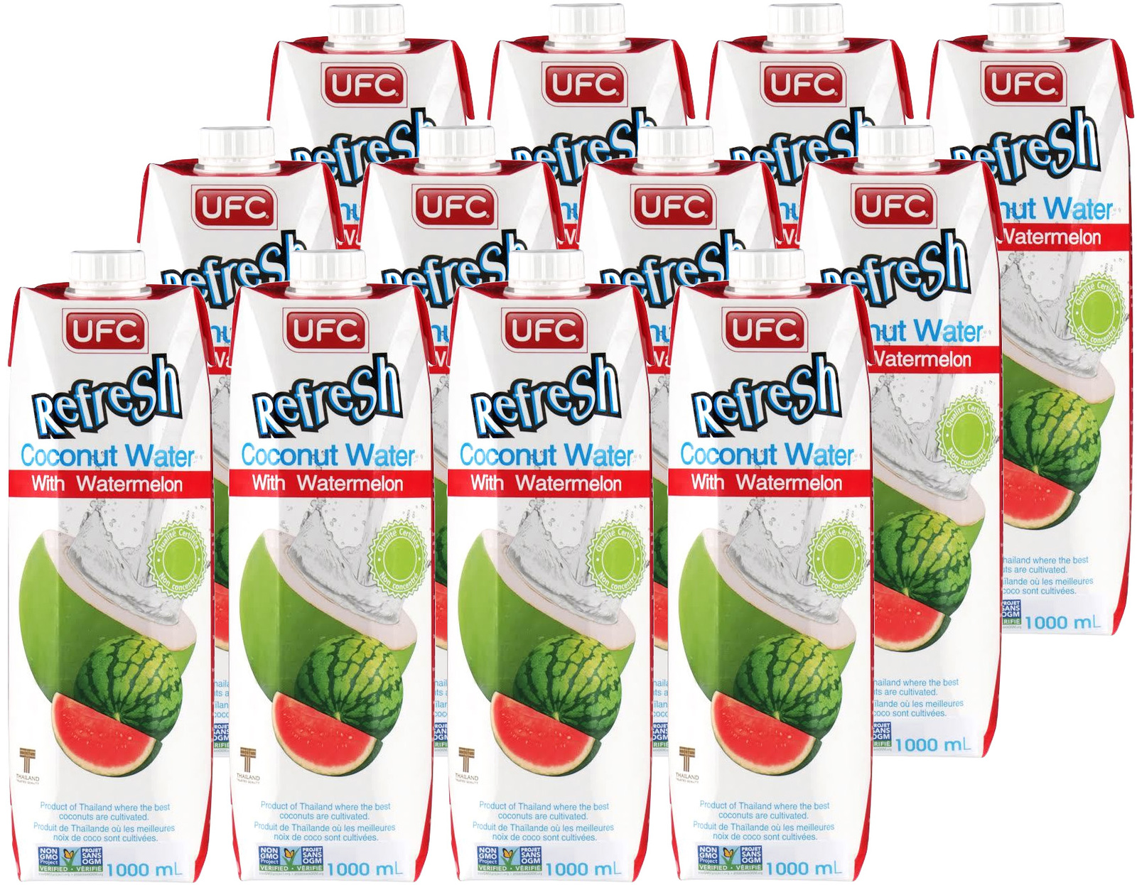 Ufc Refresh 100 Natural Coconut Water Watermelon 1l 12 Pack At