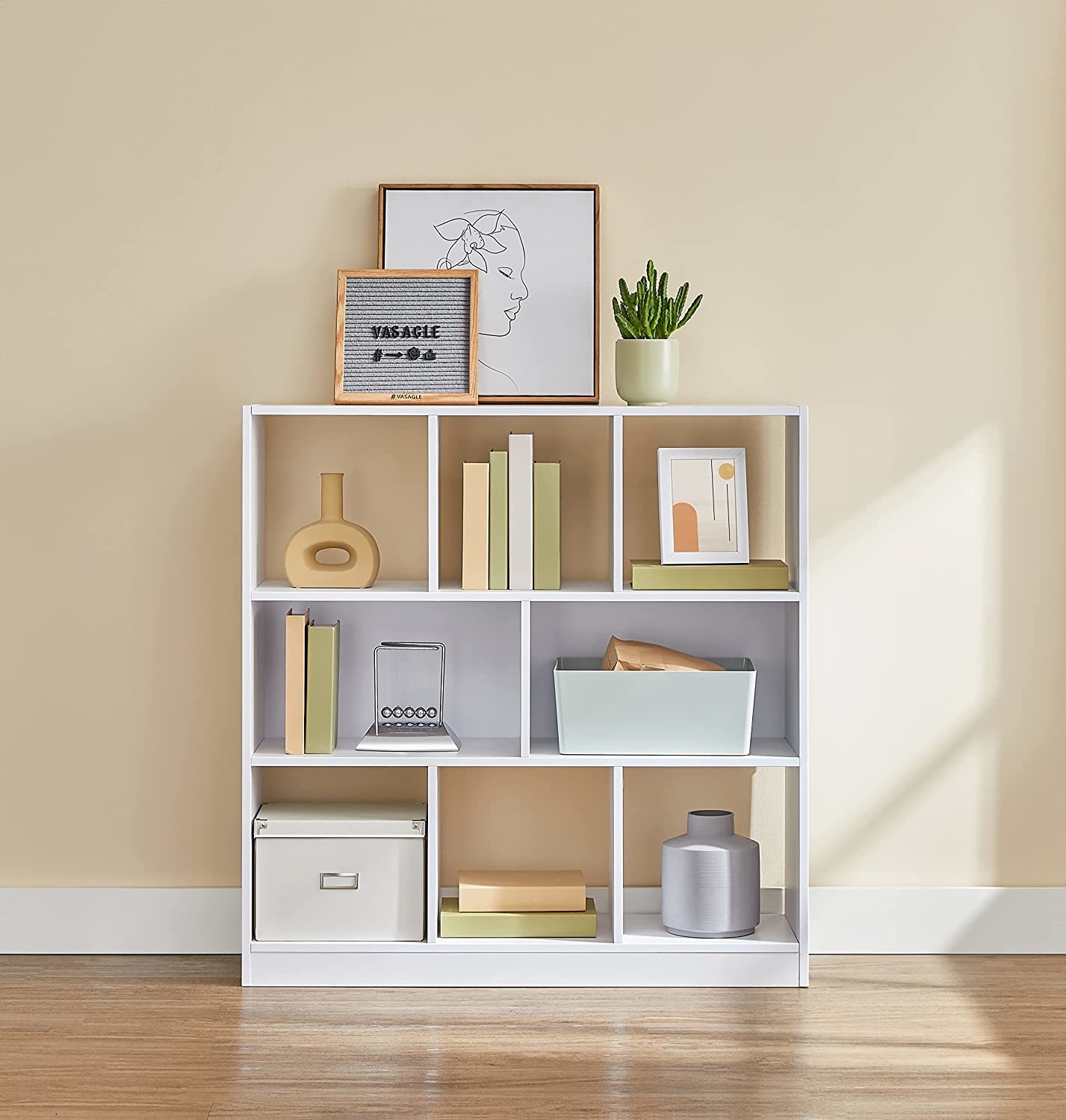 Buy Vasagle Wooden Free Standing Bookcase With Open Cubes And Shelves